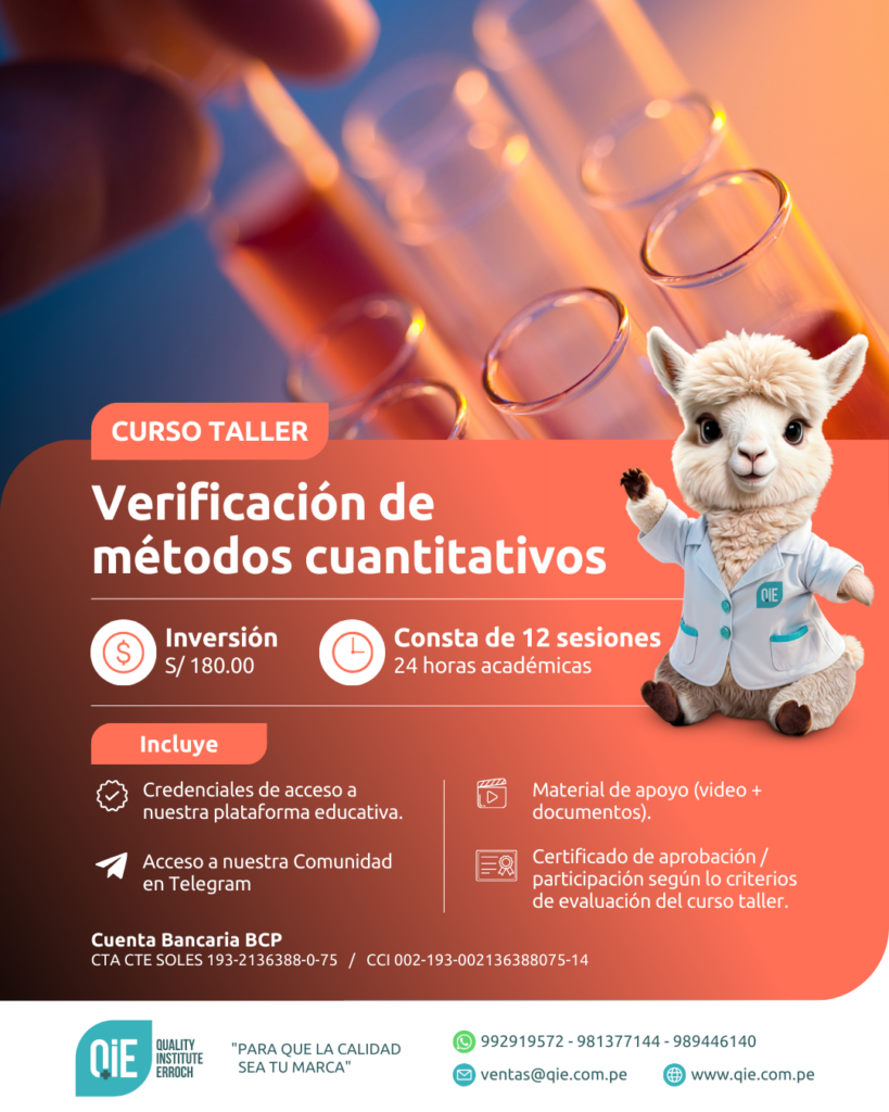 Verificación de métodos cuantitativos - QIE - Quality Institute Erroch